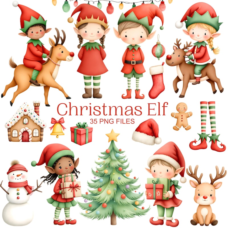 Watercolor elf on the shelf - Etsy.de
