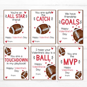 Football Valentine - Printable - Kids Valentine Cards - Instant ...