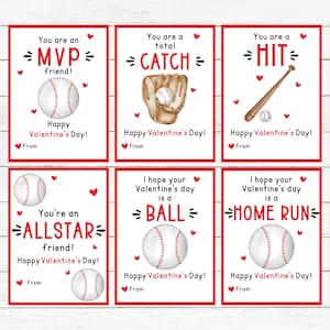 Baseball Valentine - Printable - Kids Valentine Cards - Instant ...