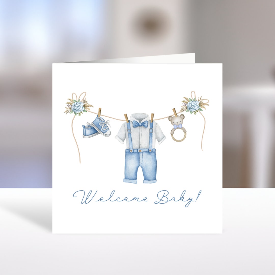 Baby Shower Card - Printable - It's a Boy - Congratulations - Instant ...
