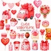 Cute Love Bug PNG Clipart Bundle, Transparent Backgrounds, Digital ...