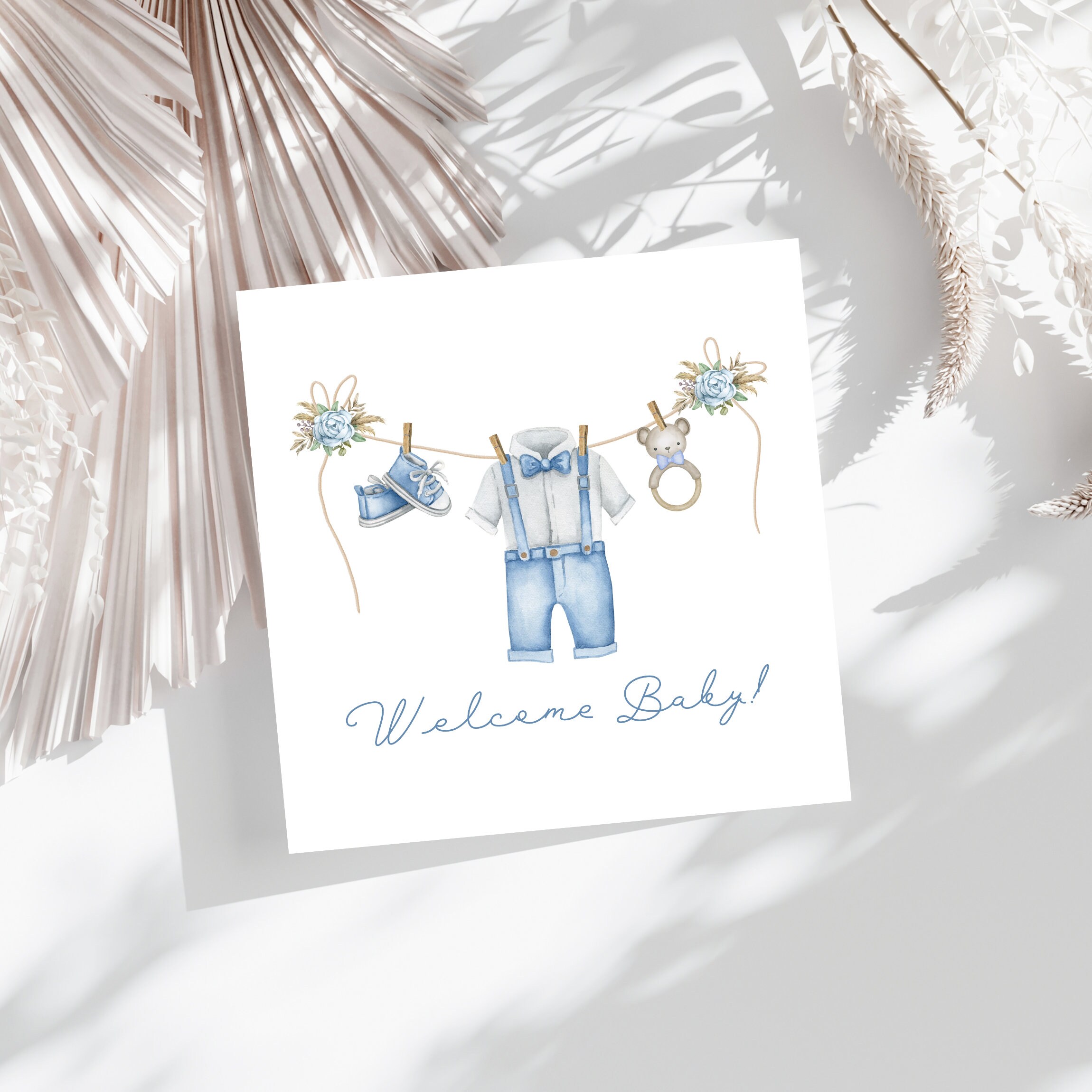 Baby Shower Card - Printable - It's a Boy - Congratulations - Instant ...