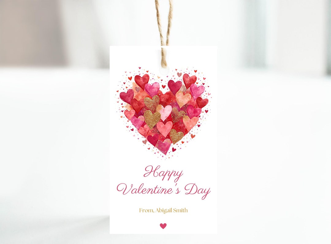 Editable Valentine Gift Tag - Printable - Valentine's Day Favor Tags ...