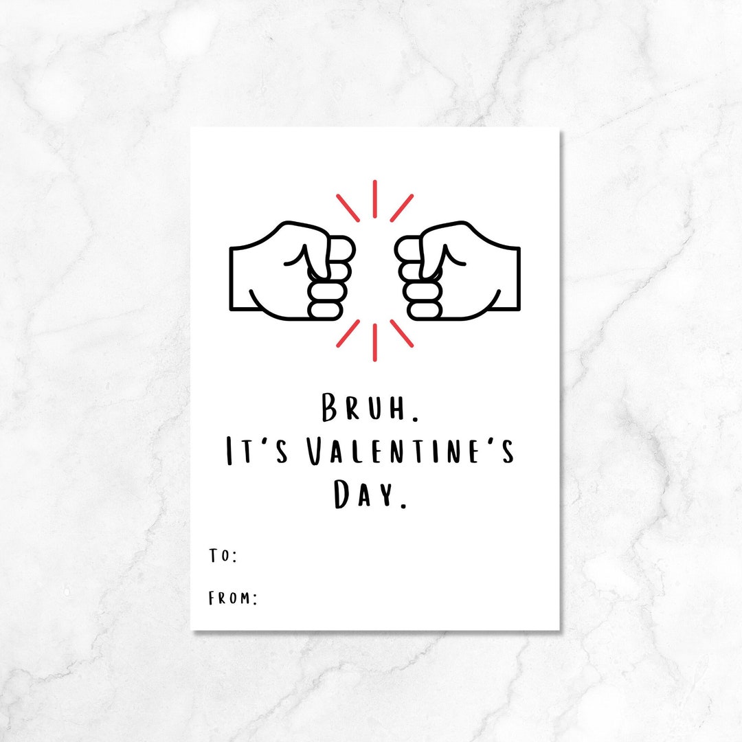 Bruh Valentine Card Printable Instant Download School Valentine Class ...