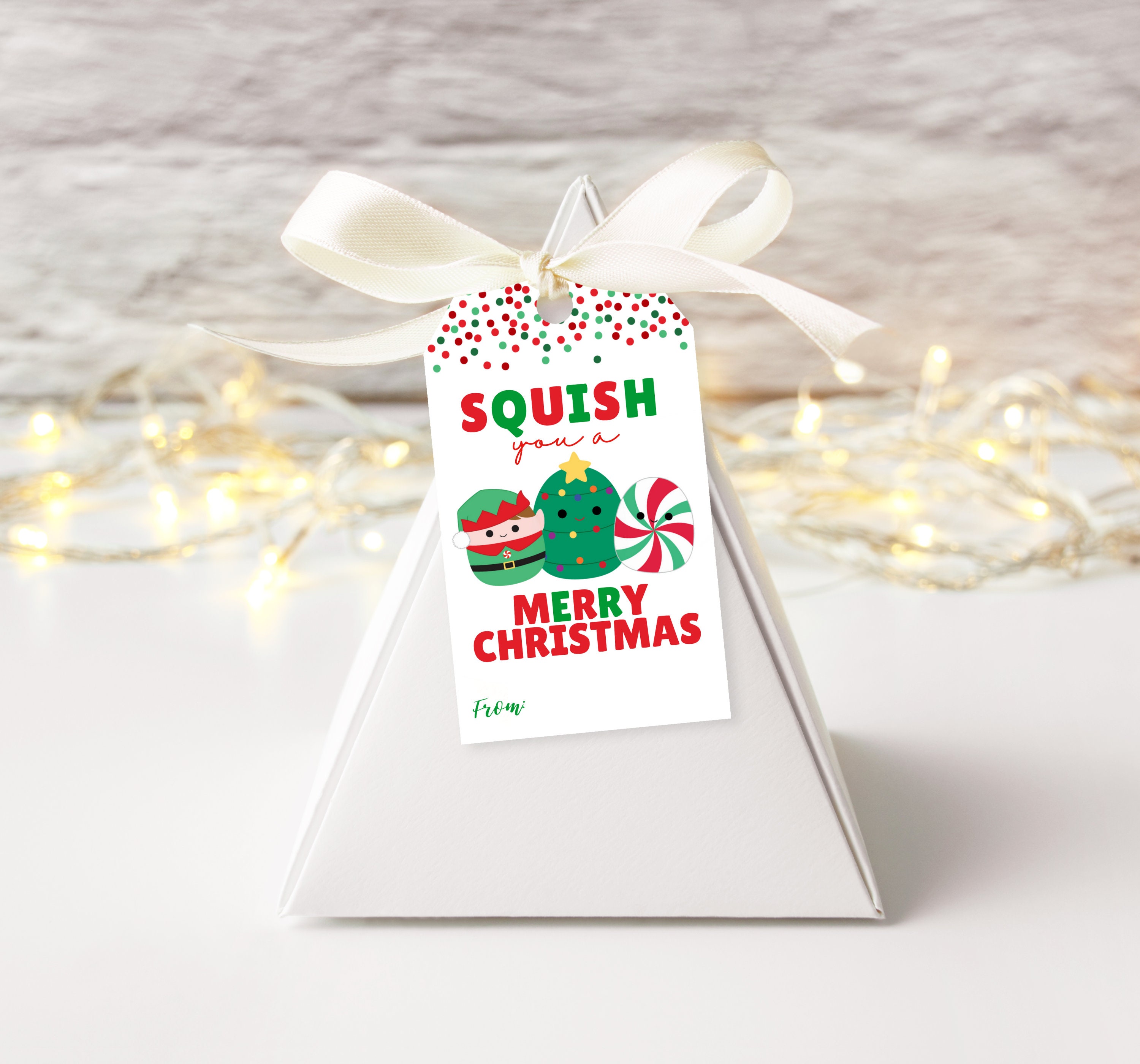 Squish Gift Tag Printable Christmas Favor Tag Instant Download Digital ...