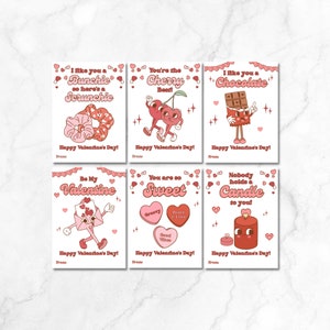 Retro Valentine Cards - Printable - Kids Valentines - School Valentine ...