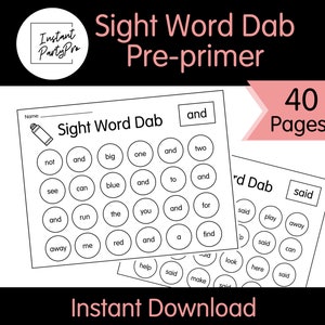 Sight Word Worksheets, Printable, Prek, Kindergarten, Dolch Sight Words ...