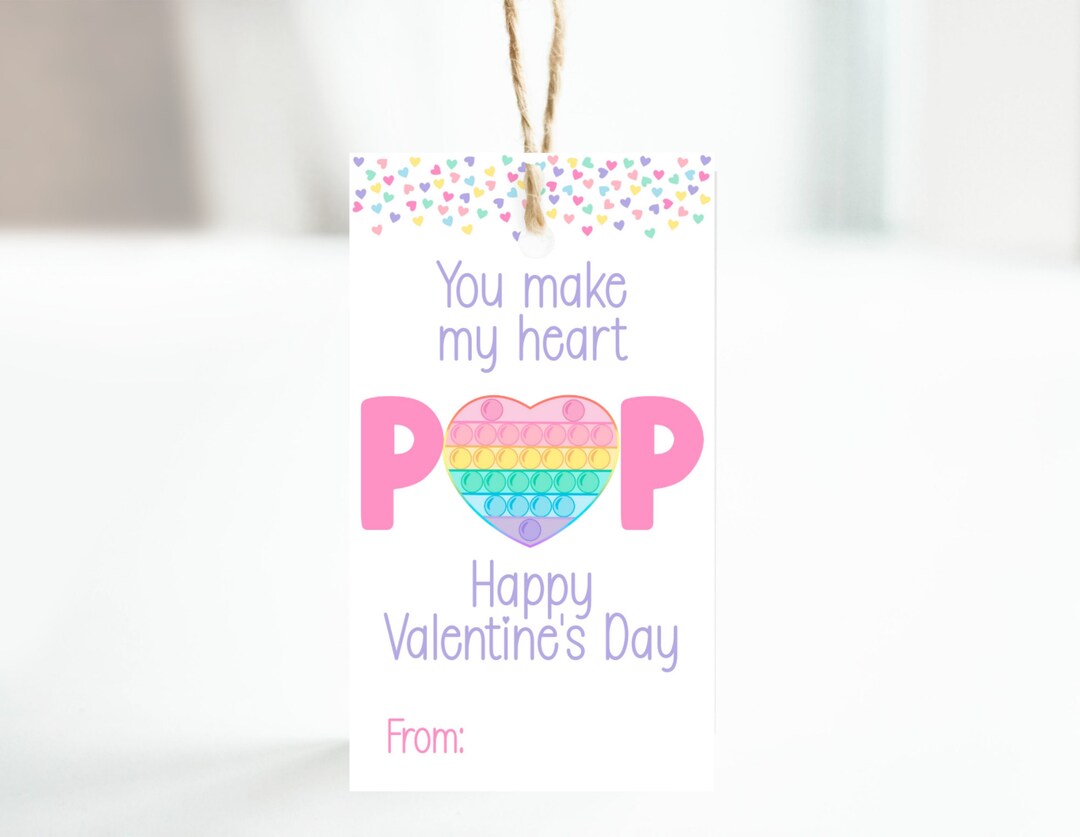 Pop It Tag - Valentine's Day - Instant Download - Printable - Gift Tag ...