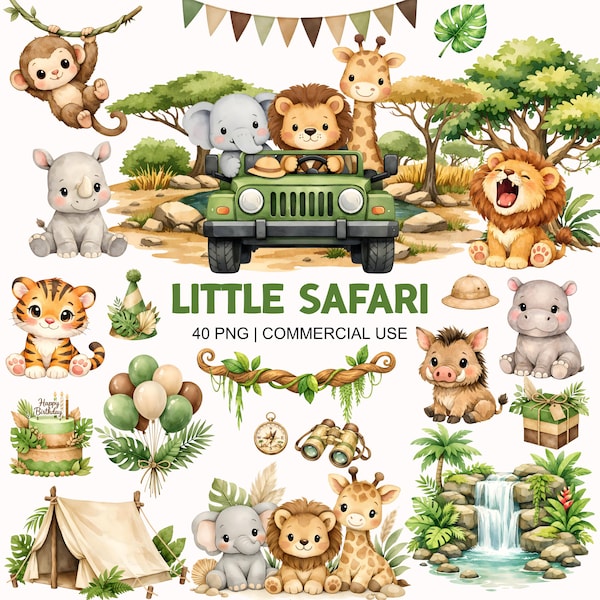 Jungle Animal Clipart - Etsy UK