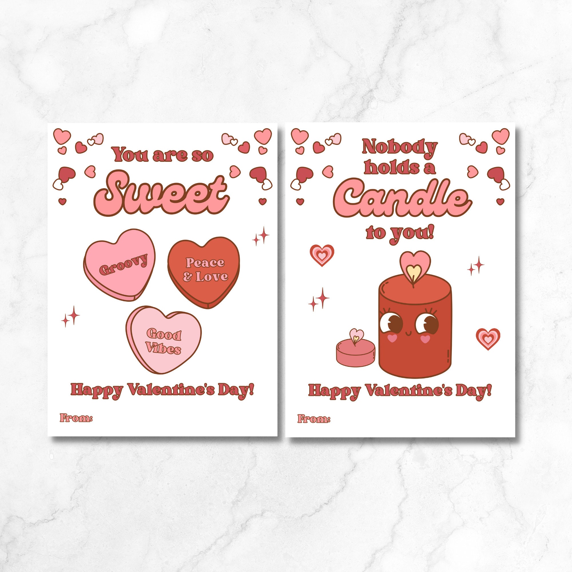 Retro Valentine Cards - Printable - Kids Valentines - School Valentine ...