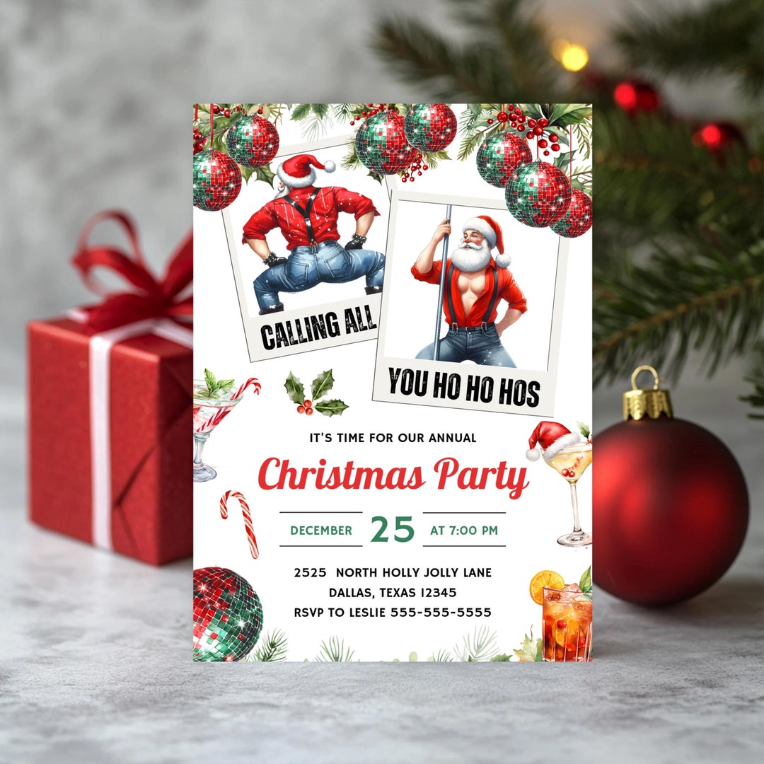 Funny Christmas Invitation Adult Christmas Party Friendsmas Calling All ...