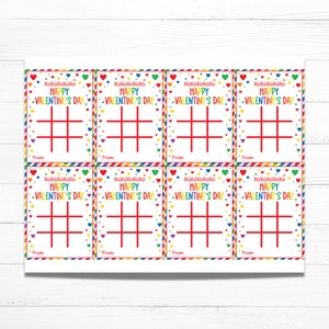 Tic Tac Toe Valentine Cards - Printable - Kids Valentines - Digital ...