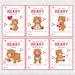 Cute Valentine Cards - Bear Valentine - Printable - School Valentines ...