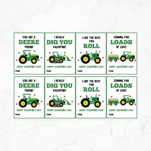 Tractor Valentine Cards Printable Kids Valentines School Valentine ...