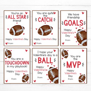 Football Valentine - Printable - Kids Valentine Cards - Instant ...