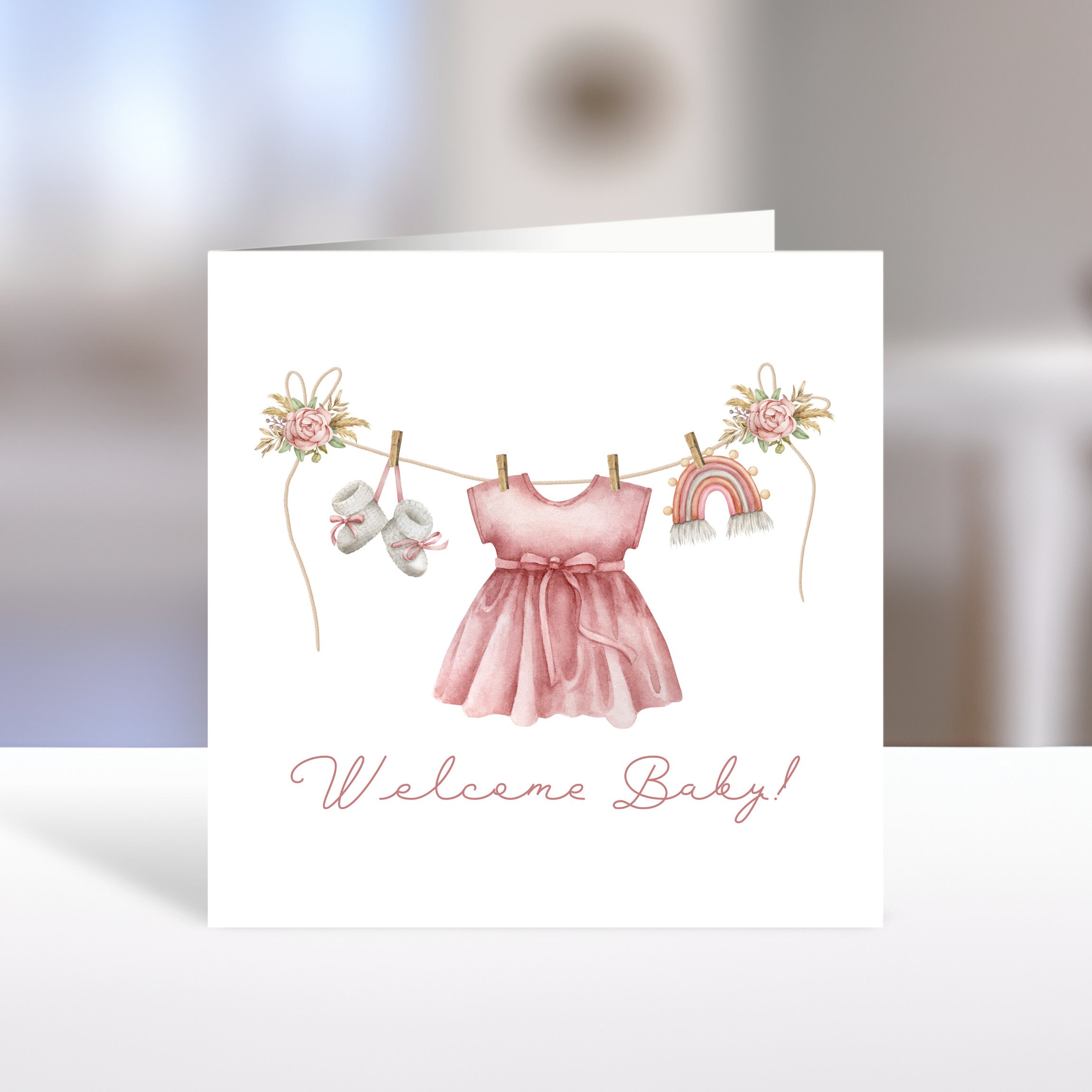 Baby Shower Card - Printable - It's a Girl - Congratulations - Instant ...