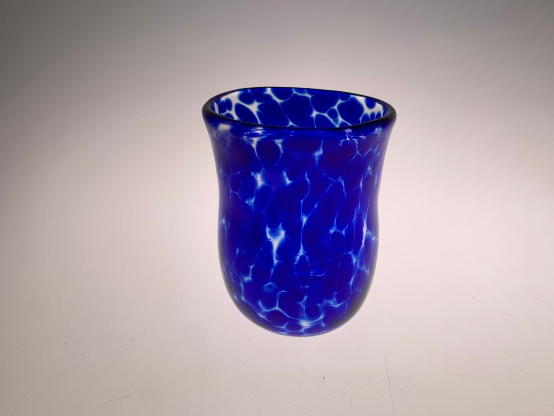 Hand Blown Cobalt Blue Glass Drinking Cup, 12oz - Etsy
