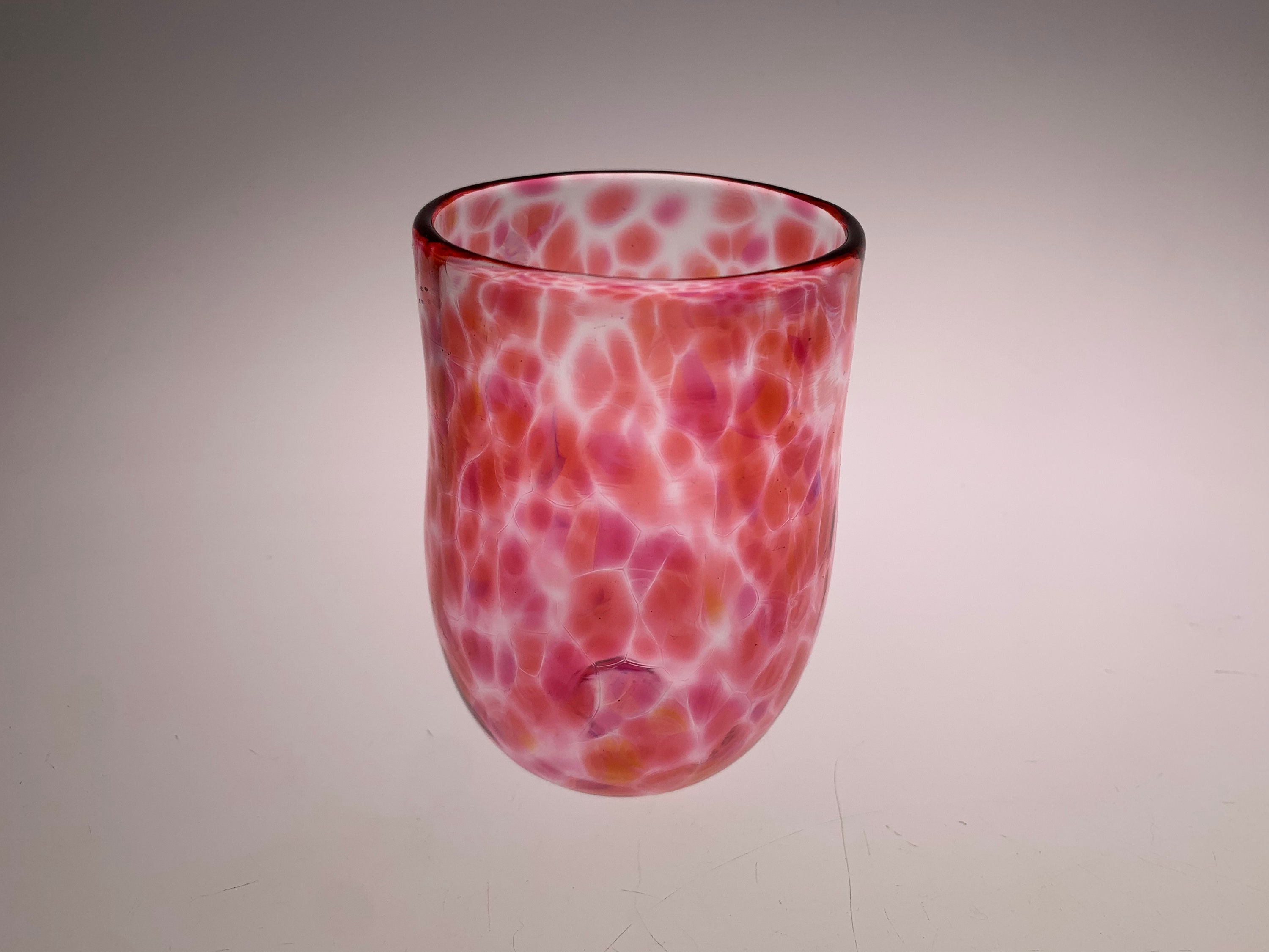 Tumblers & Water Glasses Drinkware Hand Blown Glass Ruby Red Spotted ...