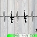 Gun Heartbeat, Gun Heart Monitor, 2nd Amendment, Pro Gun SVG, DXF, and ...