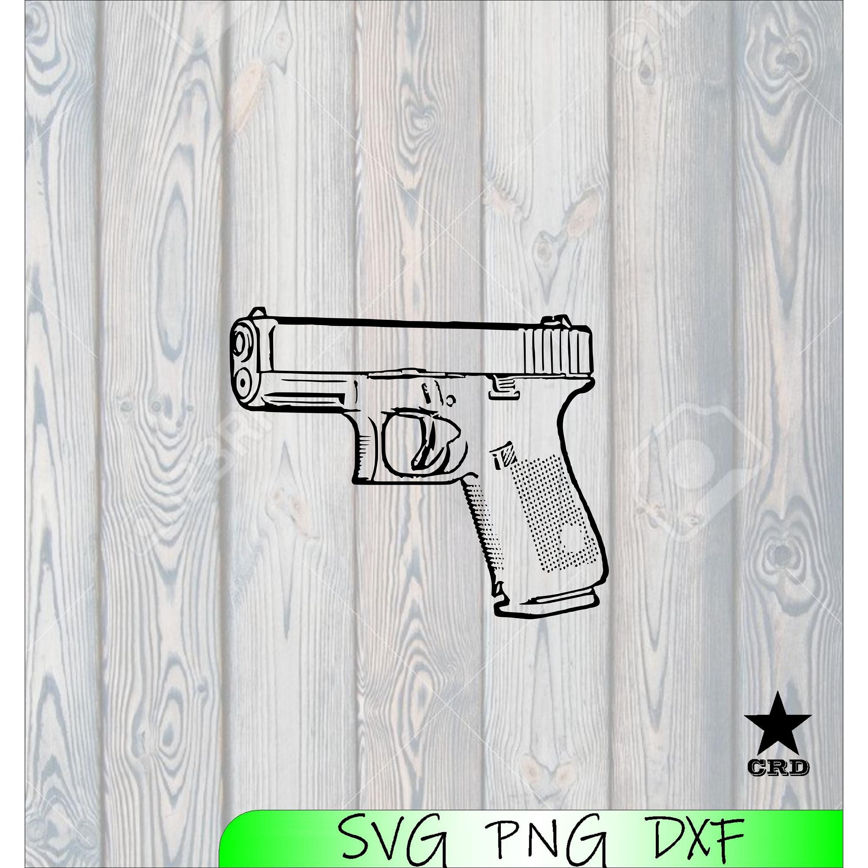 Pistol Handgun Firearm SVG DXF and PNG. - Etsy