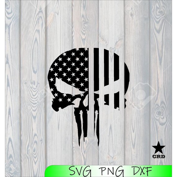 Punisher Flag Svg Png Dxf - Etsy