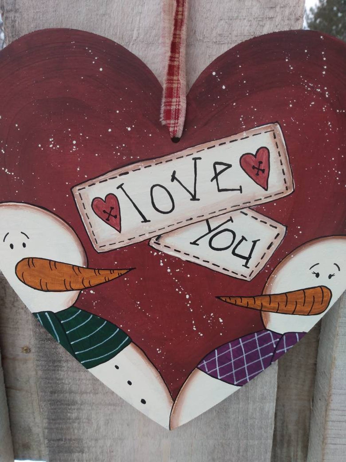 Love You Snowman Sign Love Sign Snowman Decor Heart Sign - Etsy