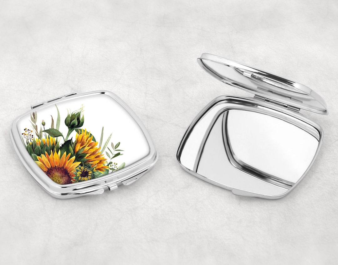 Compact Mirror With Sunflower Motif - Etsy