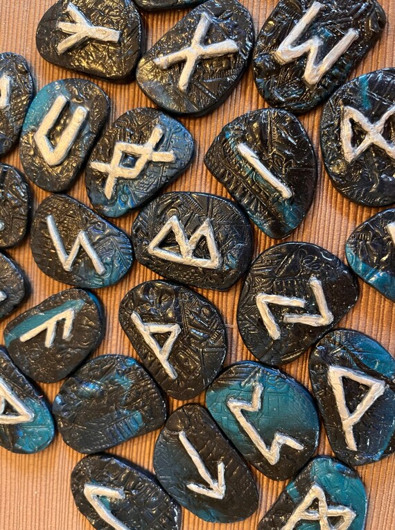 Handmade Polymer Clay Runes With Textured Front and Back - Etsy