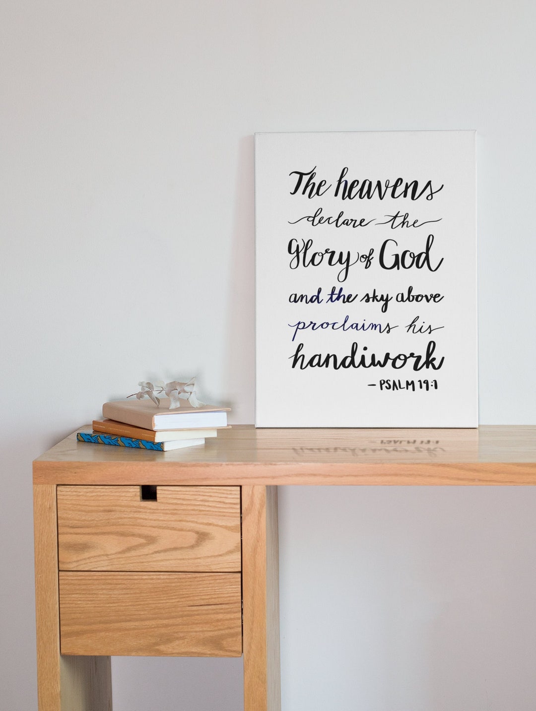 Psalm 19:1 Poster | Black | the Heavens Declare the Glory of God | Hand ...