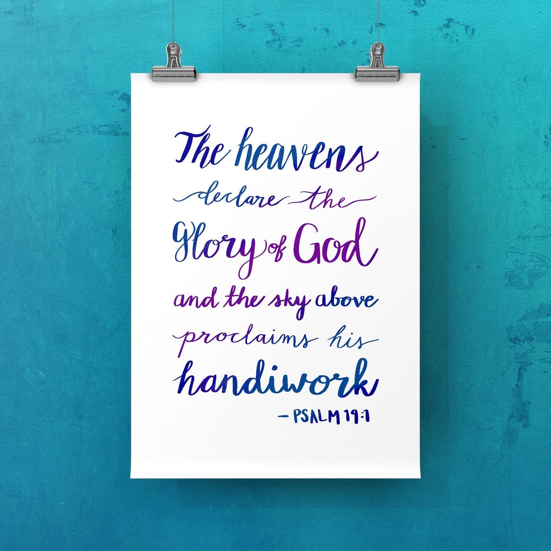 Psalm 19:1 Poster | the Heavens Declare the Glory of God | Colorful ...