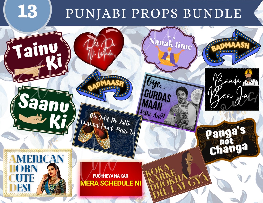 Punjabi Photobooth Props | Indian/desi Wedding Props | Mehndi Sangeet ...