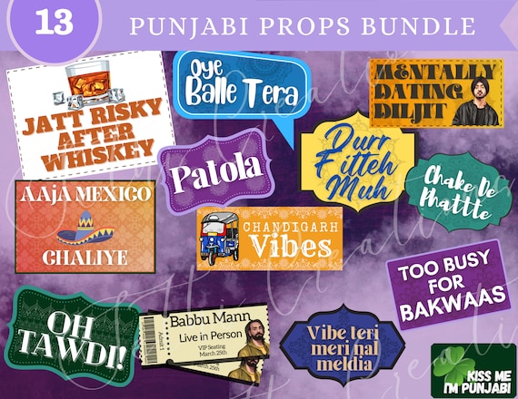 Punjabi Photobooth Props Indian/desi Wedding Props Mehndi - Etsy