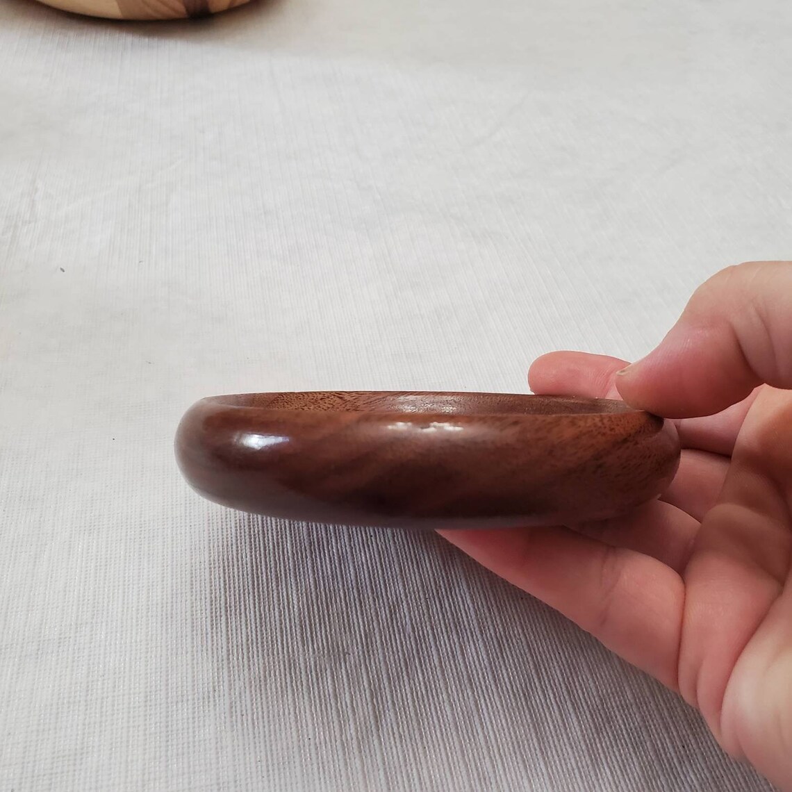 4" Walnut Ring ~ Trinket Dish Woodturned ~ Handmade Small - Etsy