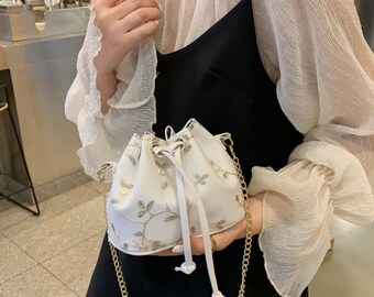 Lace Drawstring Bag - Etsy