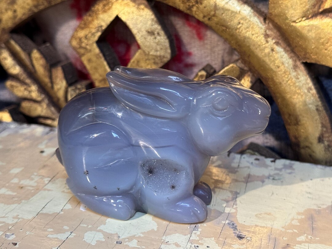 Gentle Hues Hare, Agate Rabbit Carving - Etsy