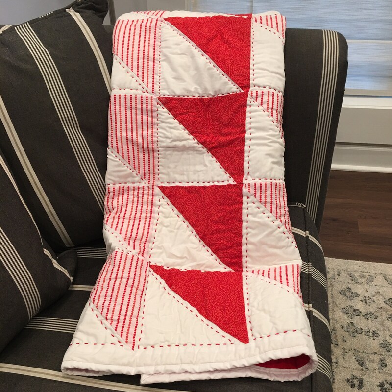 Red and White Quilt - Etsy