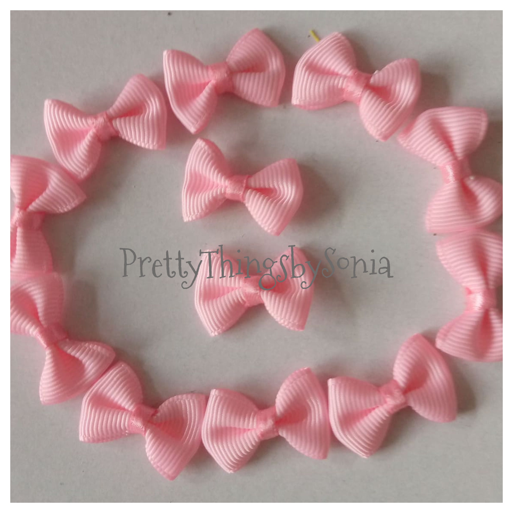 Small/mini Bow Tie Baby Pink Color Grosgrain Ribbon Bow - Etsy