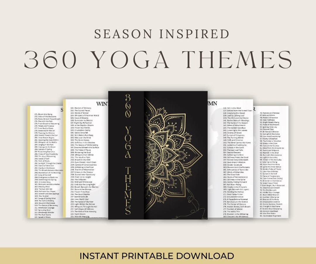 360 Days of Inspired Yoga | Printable Theme List for Spiritual Wellness ...