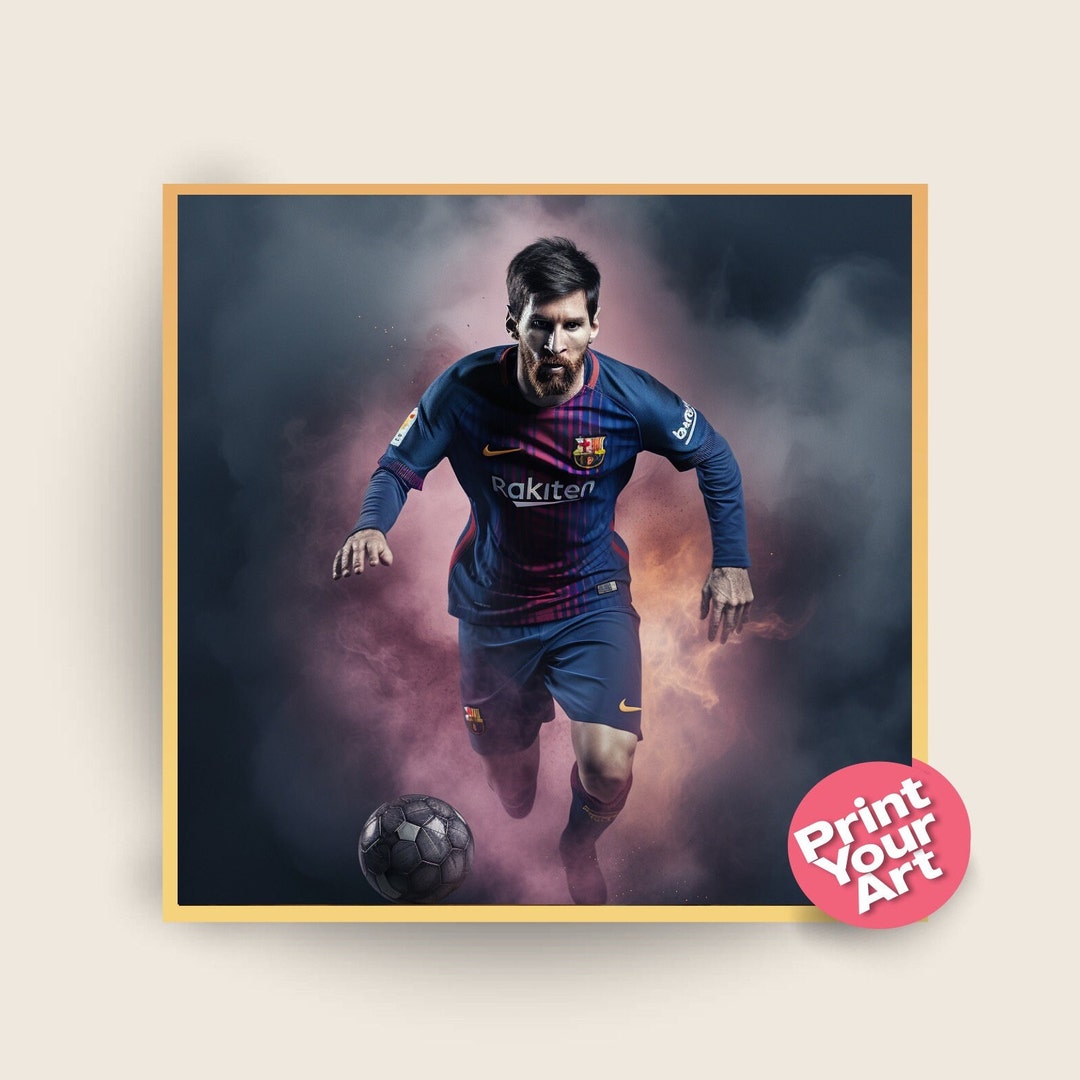 Lionel Messi Football Barcelona Print Portrait Art Painting - Etsy