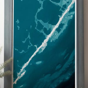 Key Largo Florida Shoreline Coastal Map Art Print Tropical Island ...