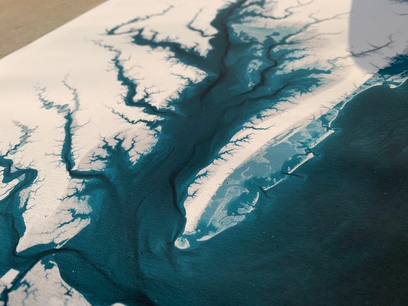 Outer Banks Map Wall Art Print Coastal Wall Decor Map North - Etsy