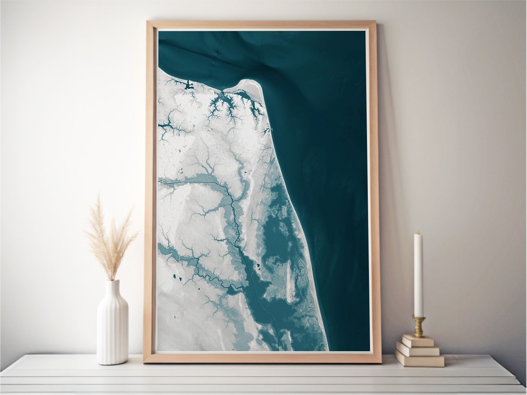 Virginia Beach Map Art Coastal Print Decor Gift Housewarming Gift Coastal Map Beach House Decor ...