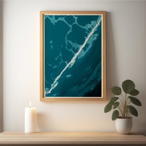 Key Largo Florida Shoreline Map Florida Coastal Map Print Decor Wall ...