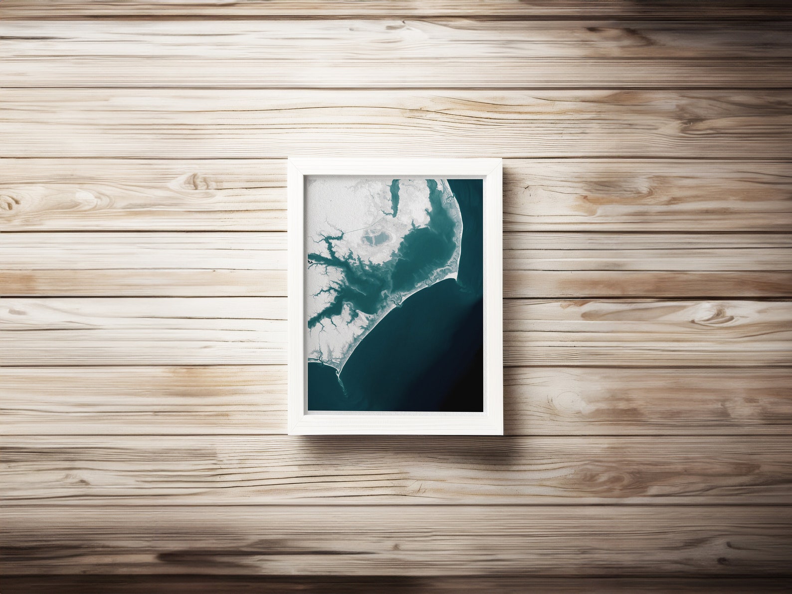 Outer Banks Map Wall Art Print Coastal Wall Decor Map North Carolina ...