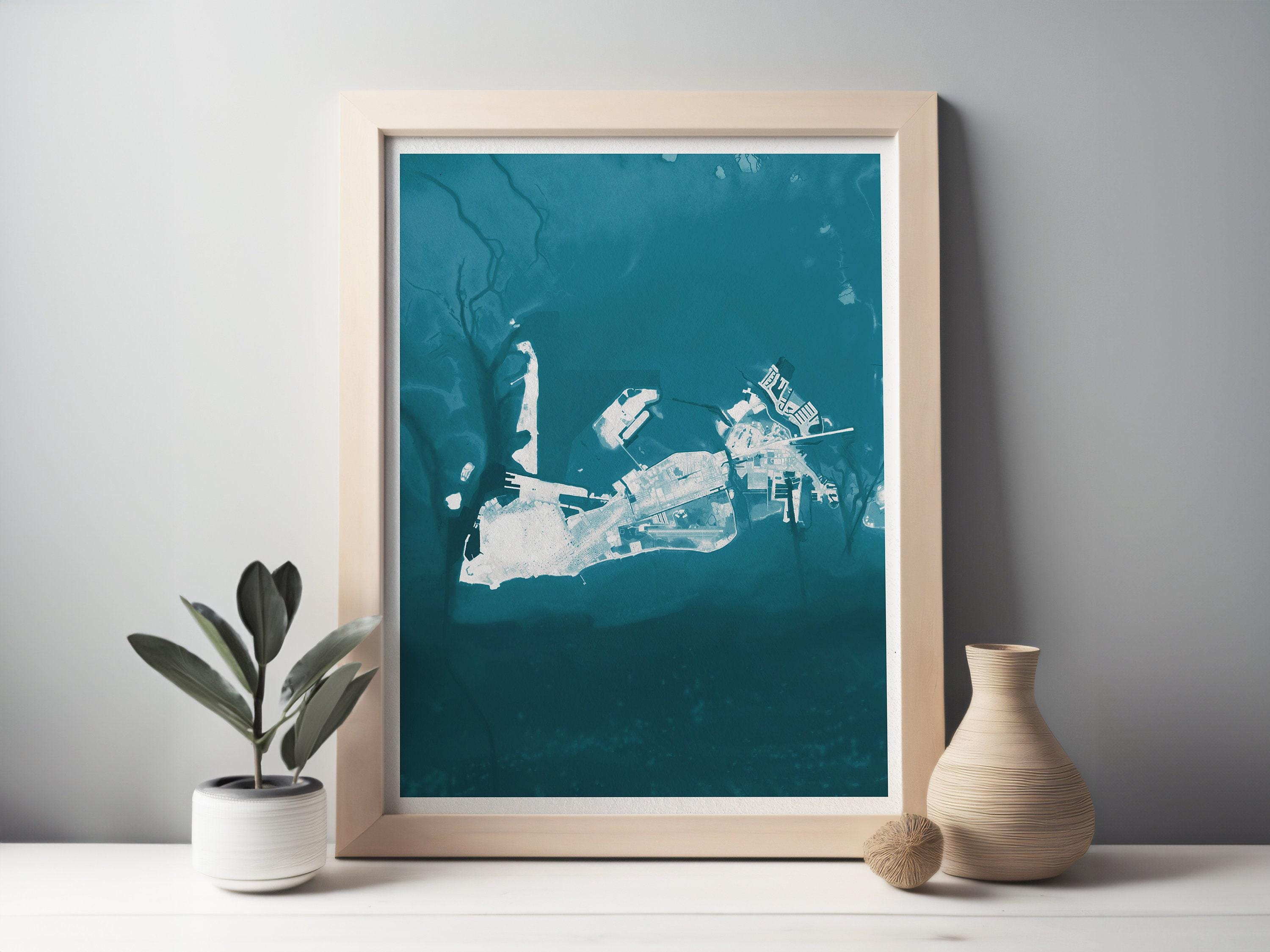 Key West Map Art Florida Art Map Print Coastal Gift Map Decor Fine Art ...