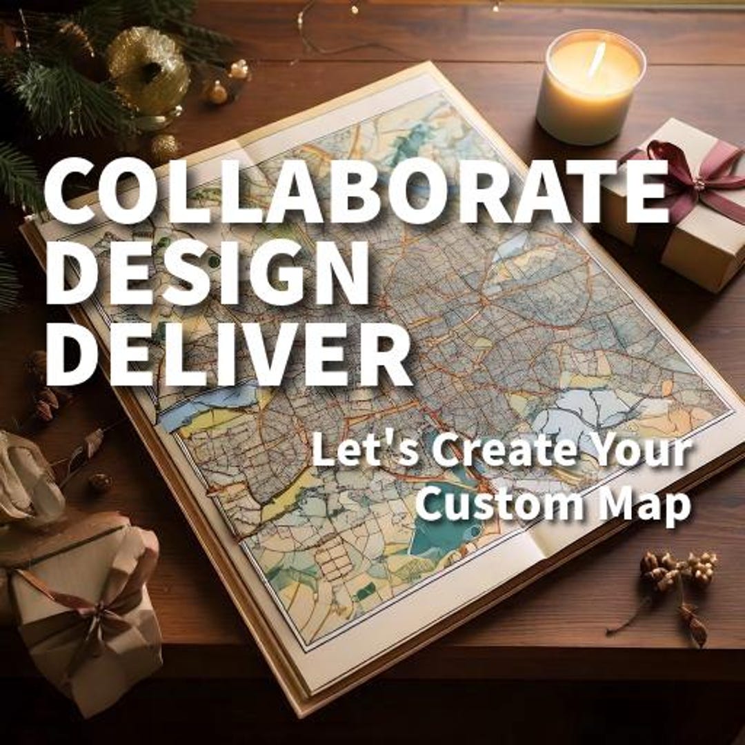 Create A Map Gift Custom Map Print Customized Map Art Home Map Gift ...