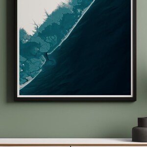 Long Beach Island New Jersey Coastal Map Art Print LBI Shore ...