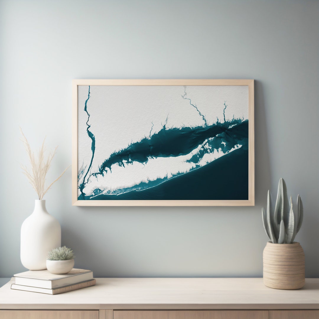 Long Island Map Art Connecticut Map Nautical Decor Map Wall Art Long ...