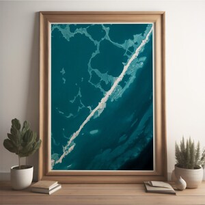 Key Largo Florida Shoreline Coastal Map Art Print Tropical Island ...