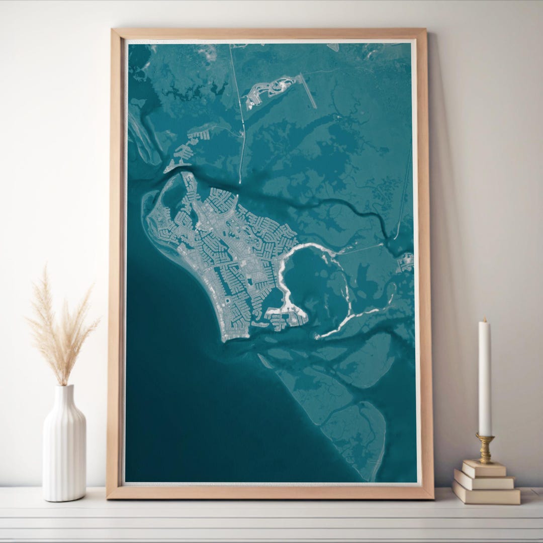 Marco Island Cartography Southwest Shoreline Nautical Waterway Florida ...